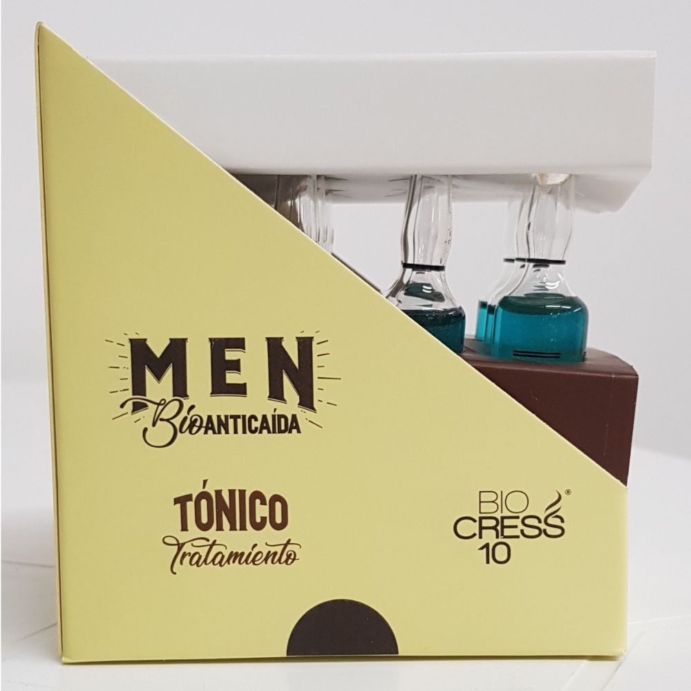 Biocress 10 Tonico bioanticaida men caja x 12 ampolletas 13ml c/u