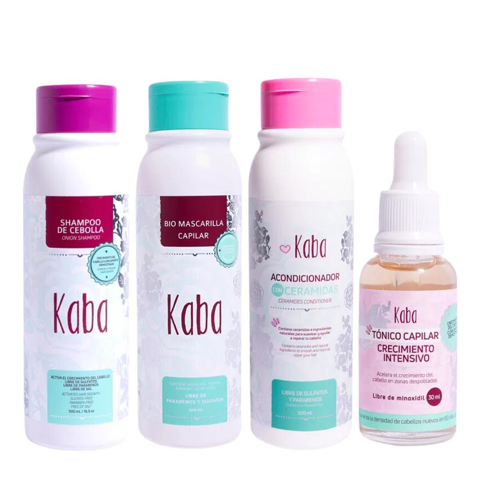 Kaba Onion Shampoo, Kaba Bio Hair Mask, Kaba Ceramide Conditioner and