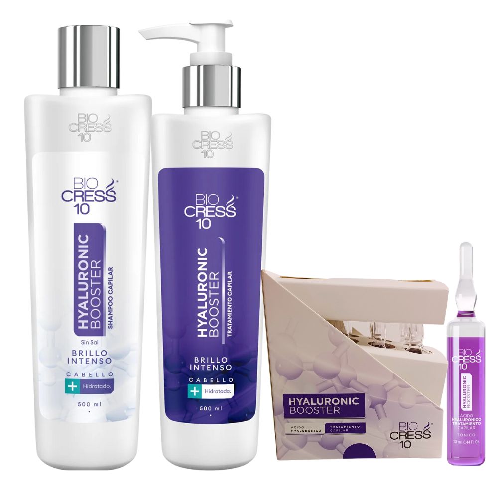 Biocress 10 Ampolletas de acido hialuronico 12 unid, Biocress 10 Shamp