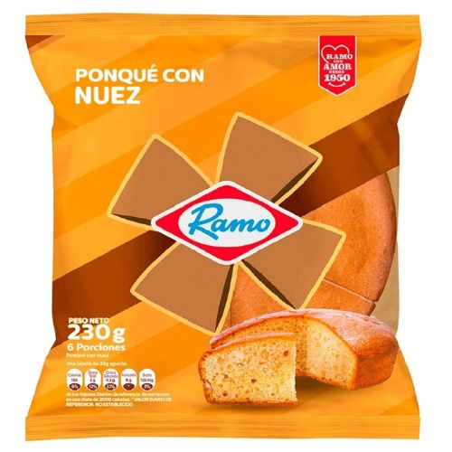 Ponque Ramo Nuez Colombian delicious snack cake with Nut flavor mecato ...