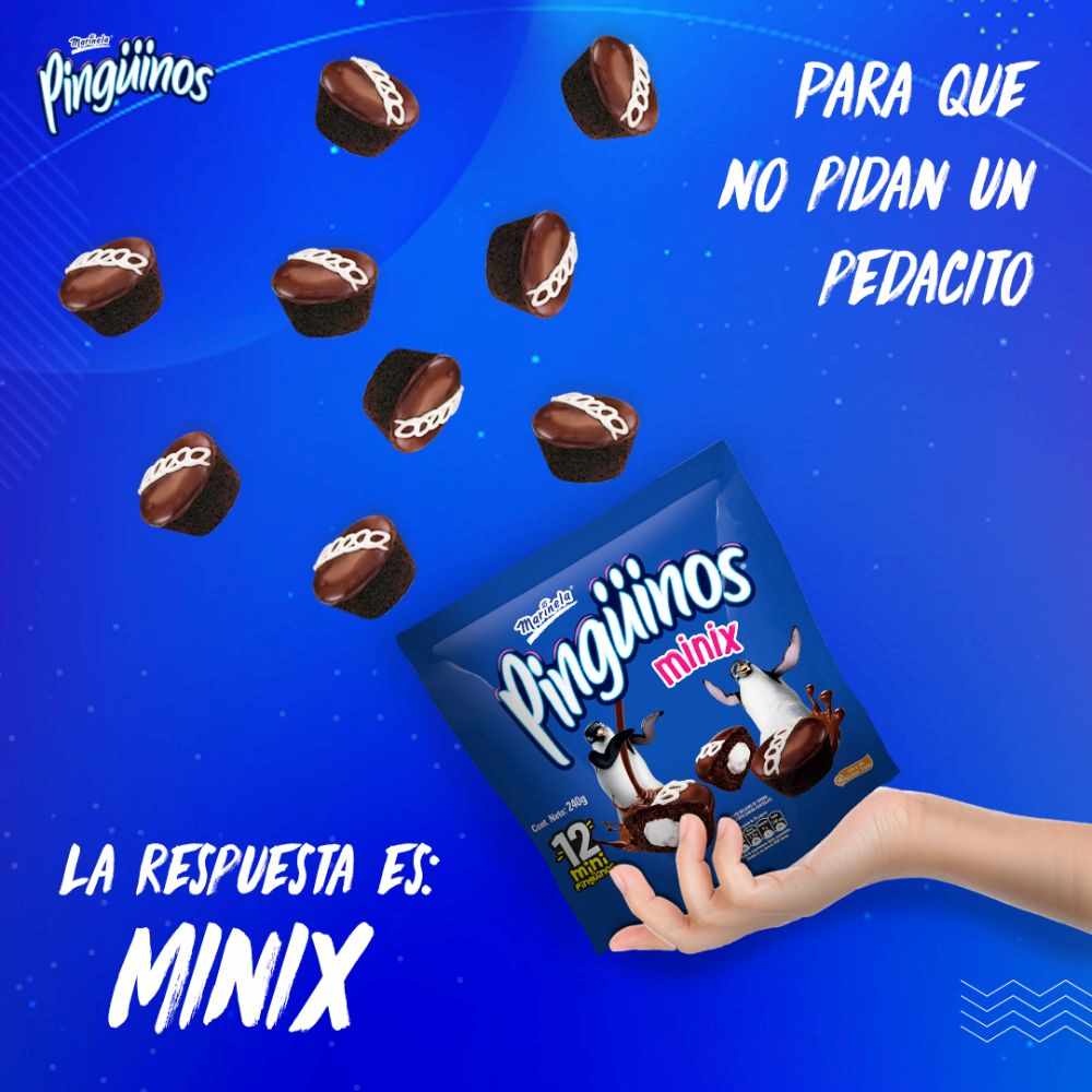 Marinela Pinguinos Minix 240gr - 12 unid (2 pack) Snack